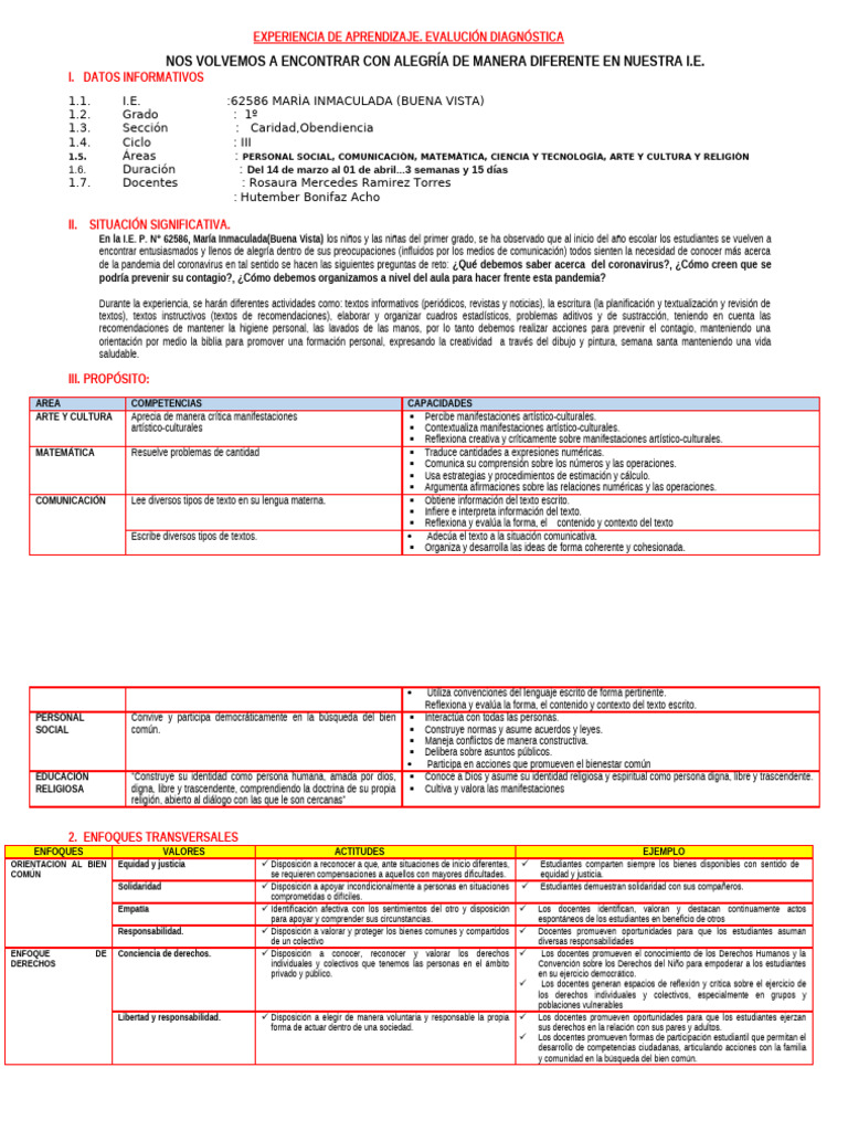 01 EXPERIENCIA DE APRENDIZAJE APRENDO EN CASA 2022 - Marzo - 1 | PDF | Datos | Probabilidad