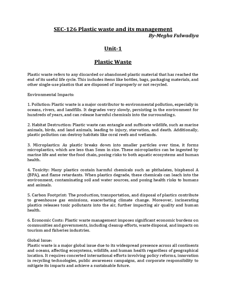 Sec-126 (02) Unit 1 Fy'2024 | PDF | Plastic | Biodegradation