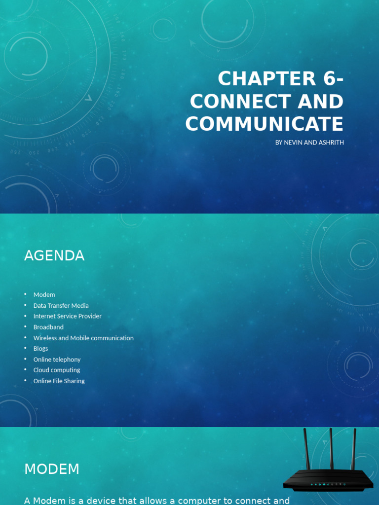 Chapter 6-Connect and Communicate | PDF | Modem | Broadband