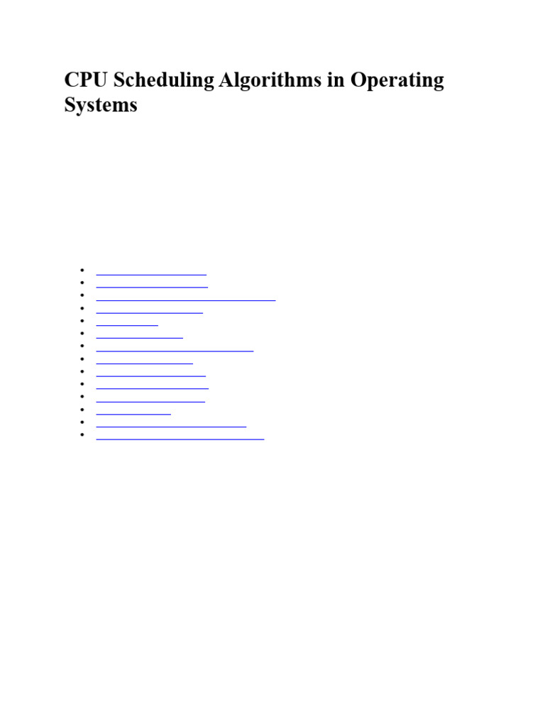 CPU Scheduling Algorithms in Operating Systems | PDF | Scheduling (Computing) | Process (Computing)