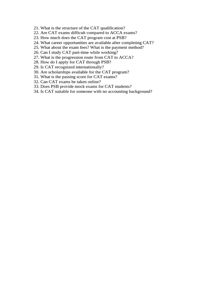 What Is The Structure of The CAT Qualification | PDF