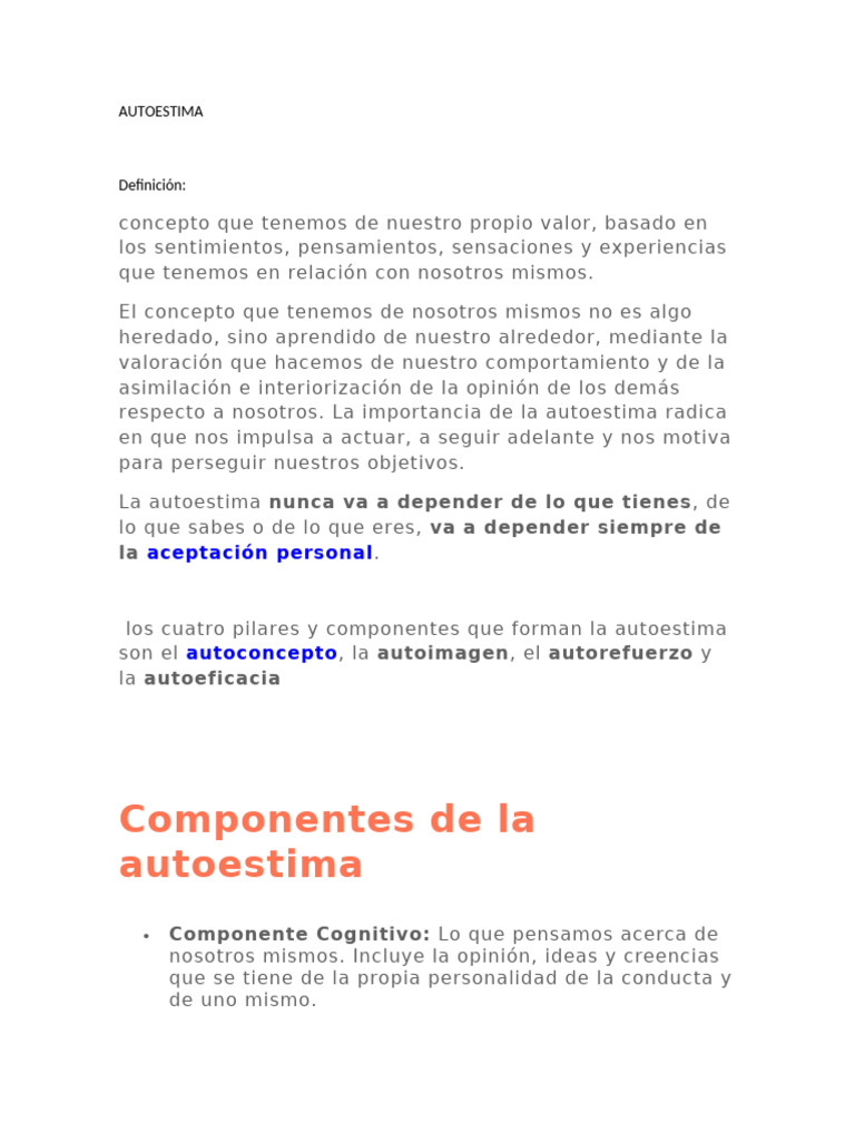 Auto Estim A | PDF | Autoestima | Comportamiento