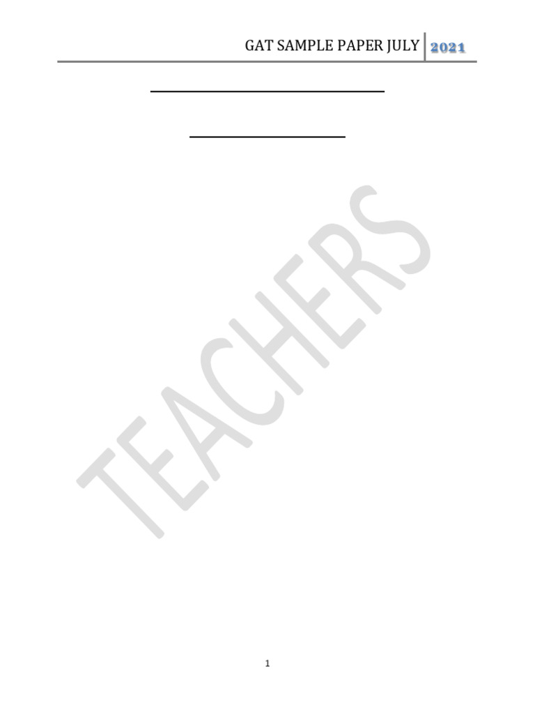 GAT Sample Paper JULY _21 | PDF