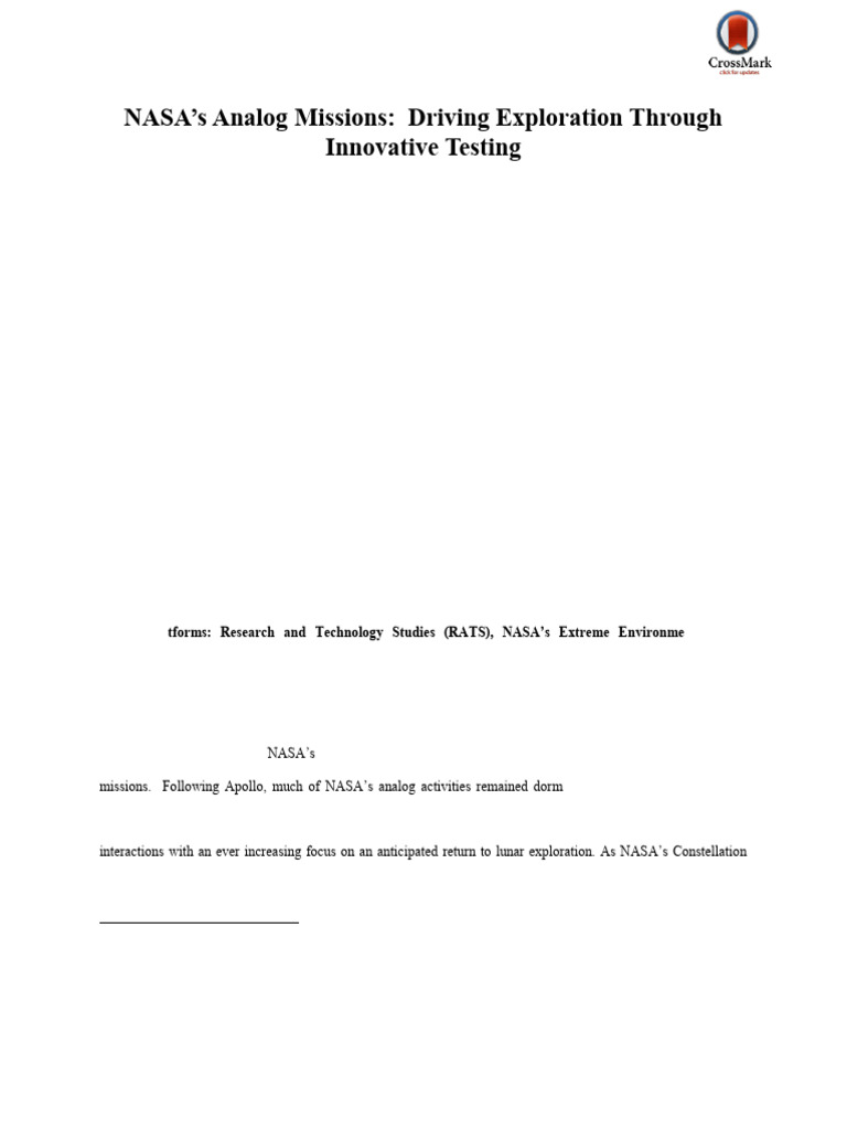 Nasa Analog Missions 2012 | PDF | Nasa | Space Exploration