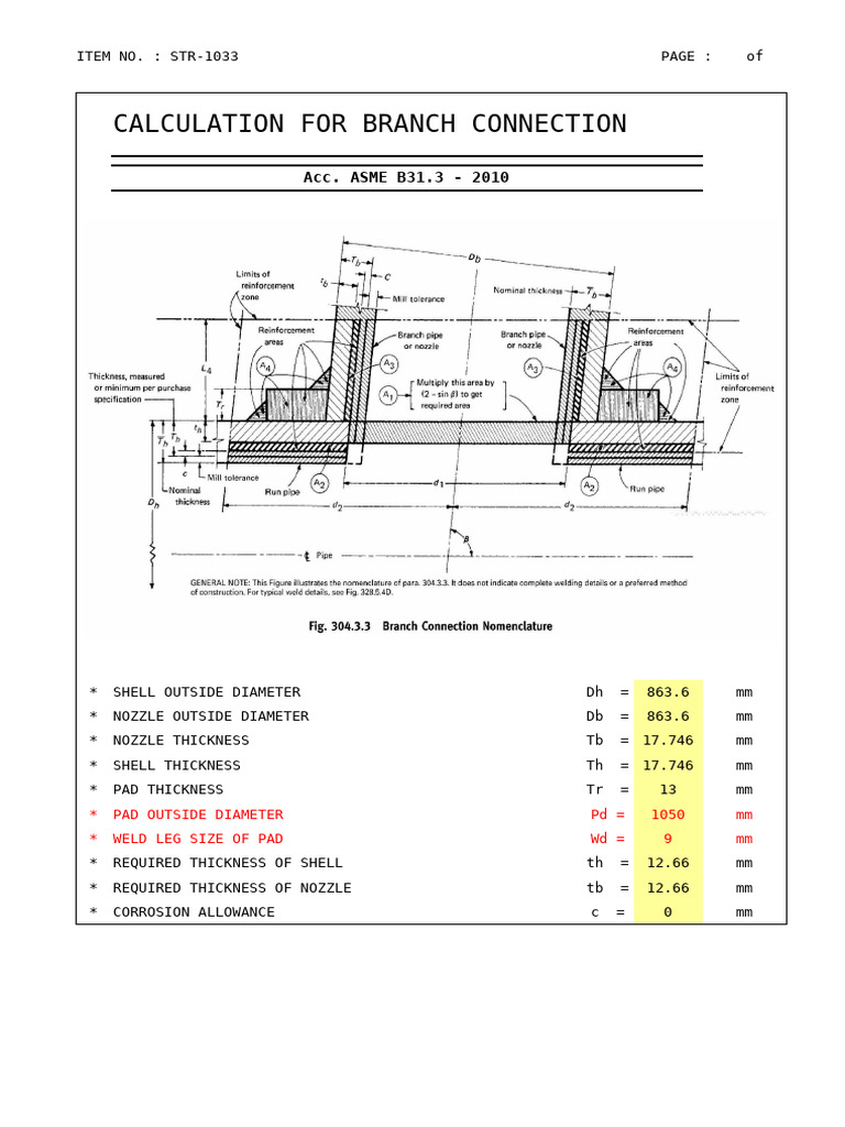 ASME B31.3-304.3 Branch Connections (W.PAD) | PDF | Pipe (Fluid ...