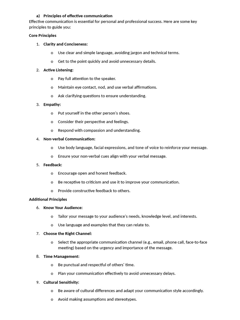 Effective Communication Principles | PDF