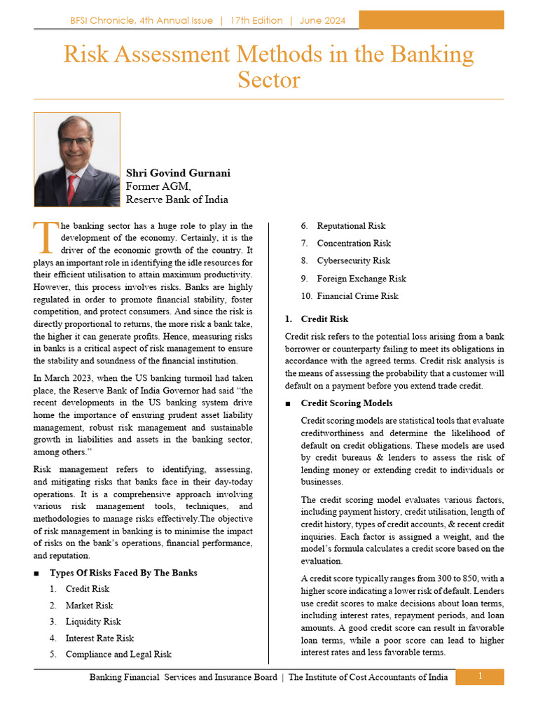Risk Assessment Methods in The Banking Sector 1736074425 | PDF ...
