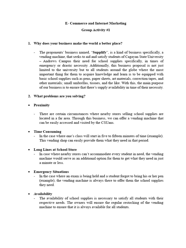 Vending Machine Solutions for Students | PDF | Economies | Business