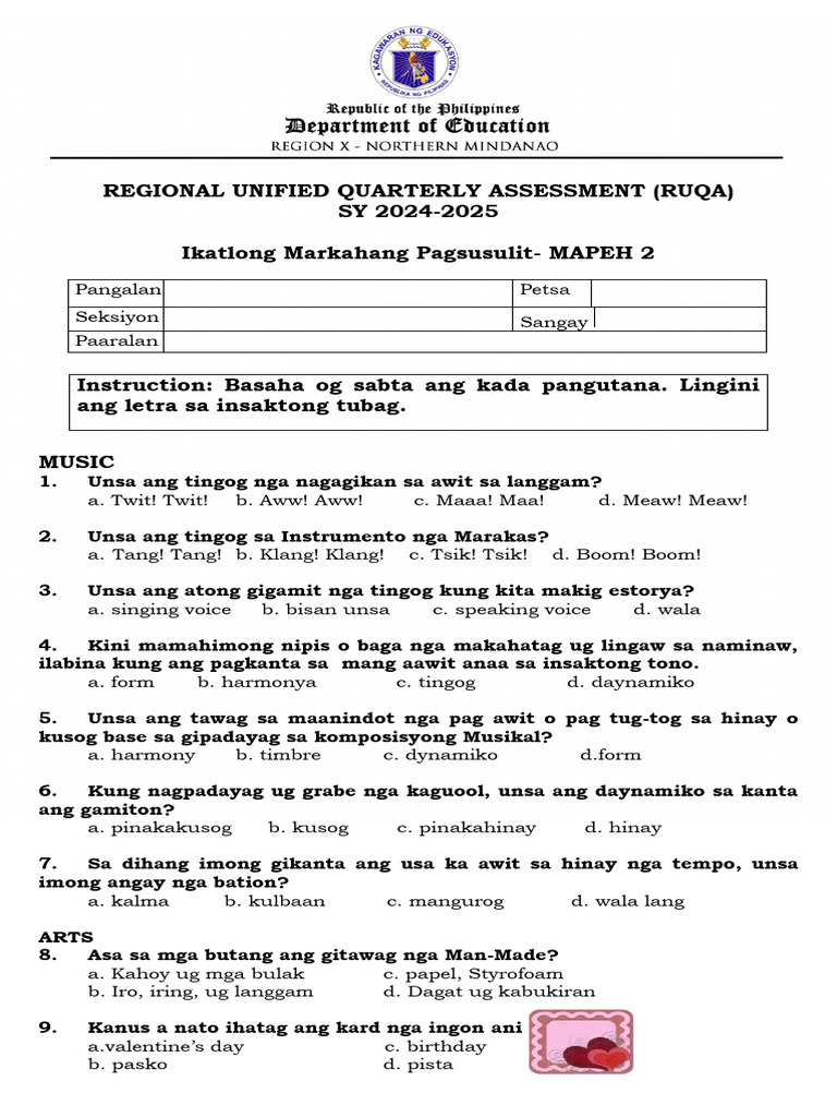 Mapeh 2 Ruqa Q3 | PDF