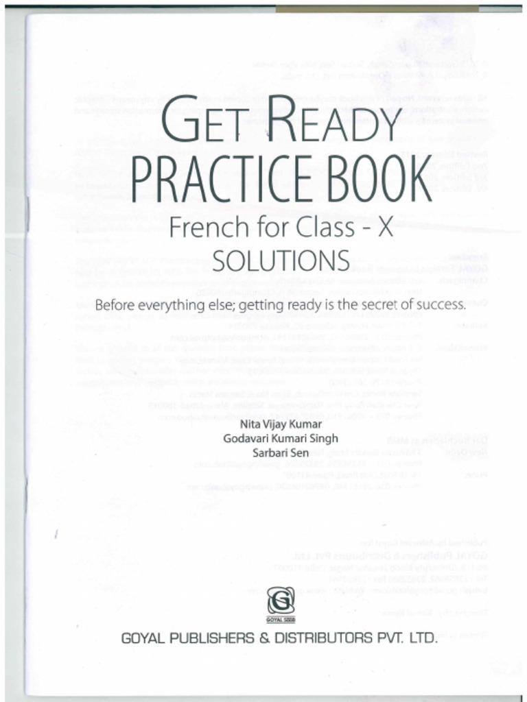 Get Ready Ans Key For Class X | PDF