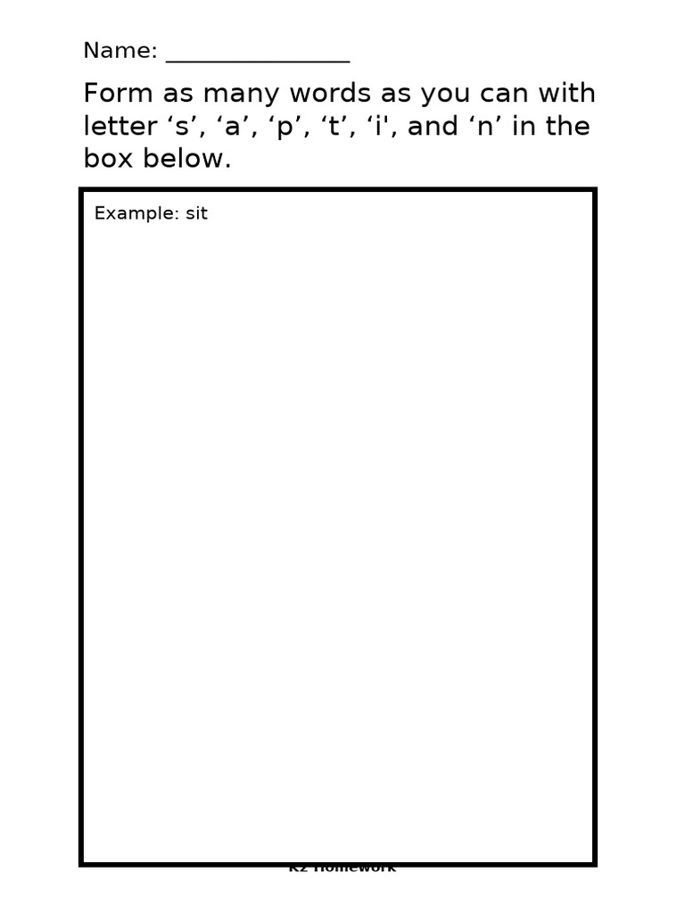 Form As Many Words As You Can With Letter | PDF