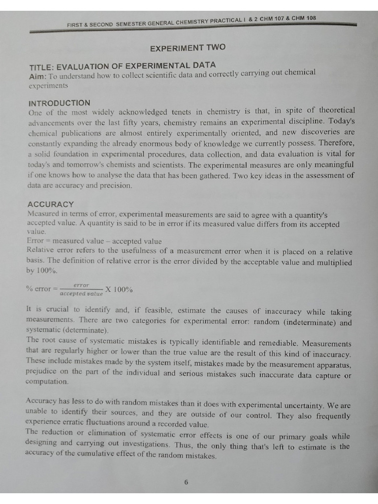 Lasustech CHM 107.experiment 2 | PDF