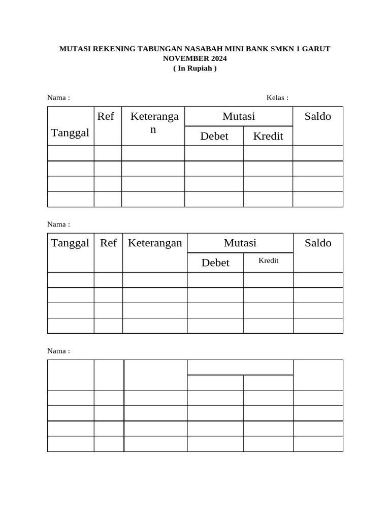 Mutasi Rekening Mini Bank SMKN 1 Garut | PDF