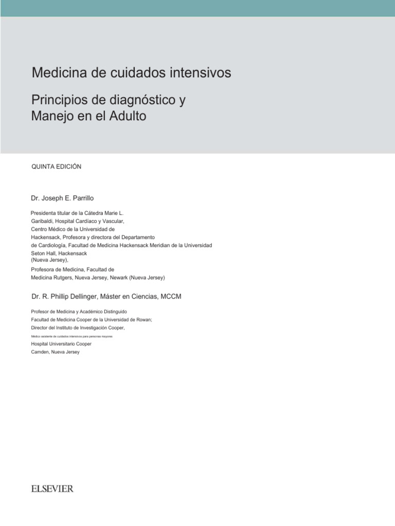 Medicina de Cuidados Intensivos: Manejo en El Adulto Principios de Diagnóstico y | PDF ...