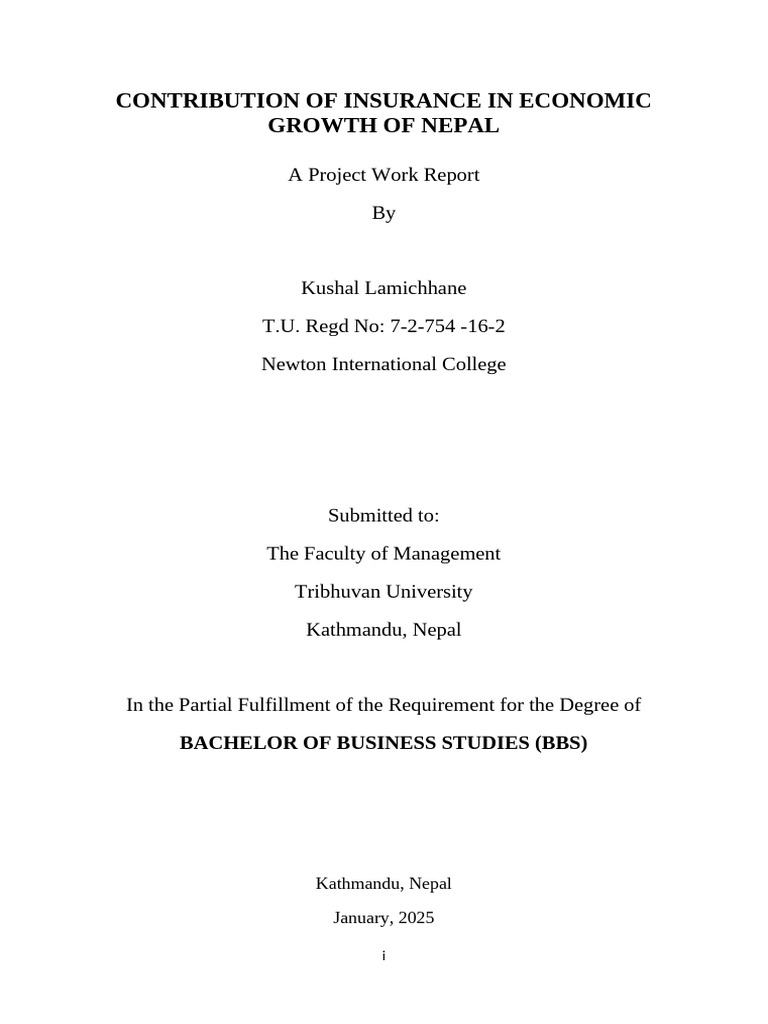 Kushal lamichhane | PDF | Insurance | Economic Growth