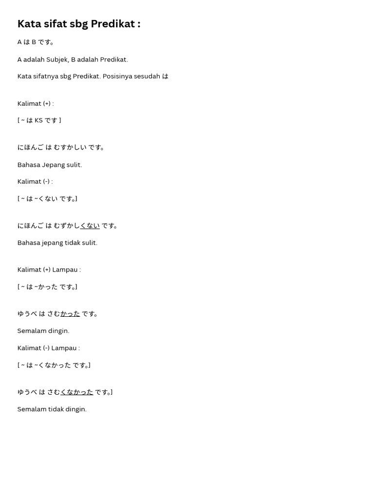 Kata Sifat Sbg Predikat .PDF | PDF
