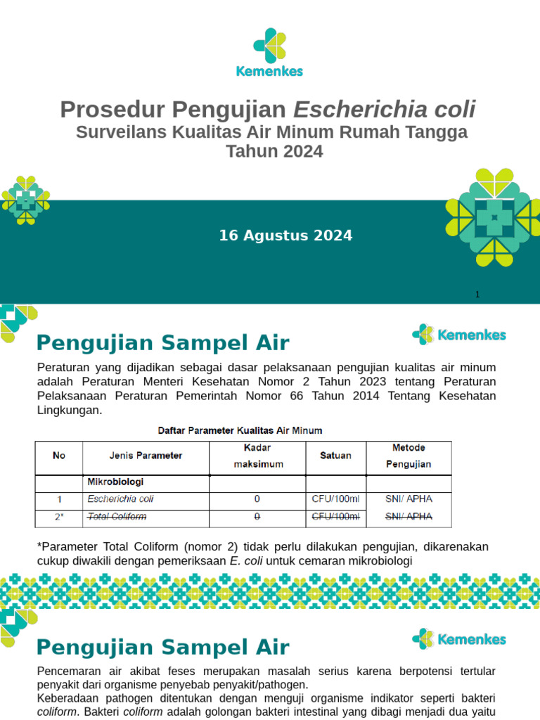 Pengujian Parameter Mikrobiologi - V1 | PDF
