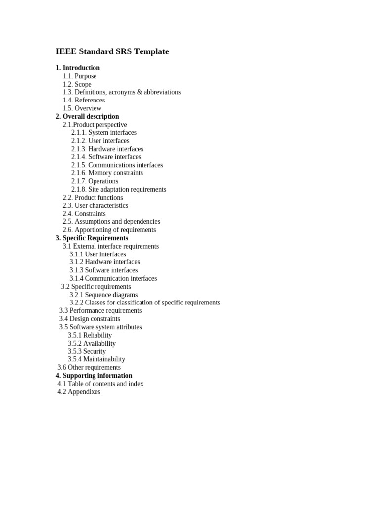 SRS IEEE Format | PDF