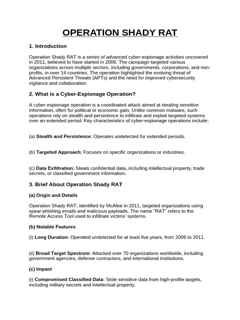 Op Shady Rat - Capt Sarthak Gupta | PDF | Malware | Security