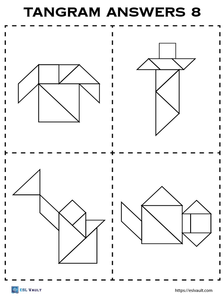 Printable Tangram Puzzles Answers 8 | PDF
