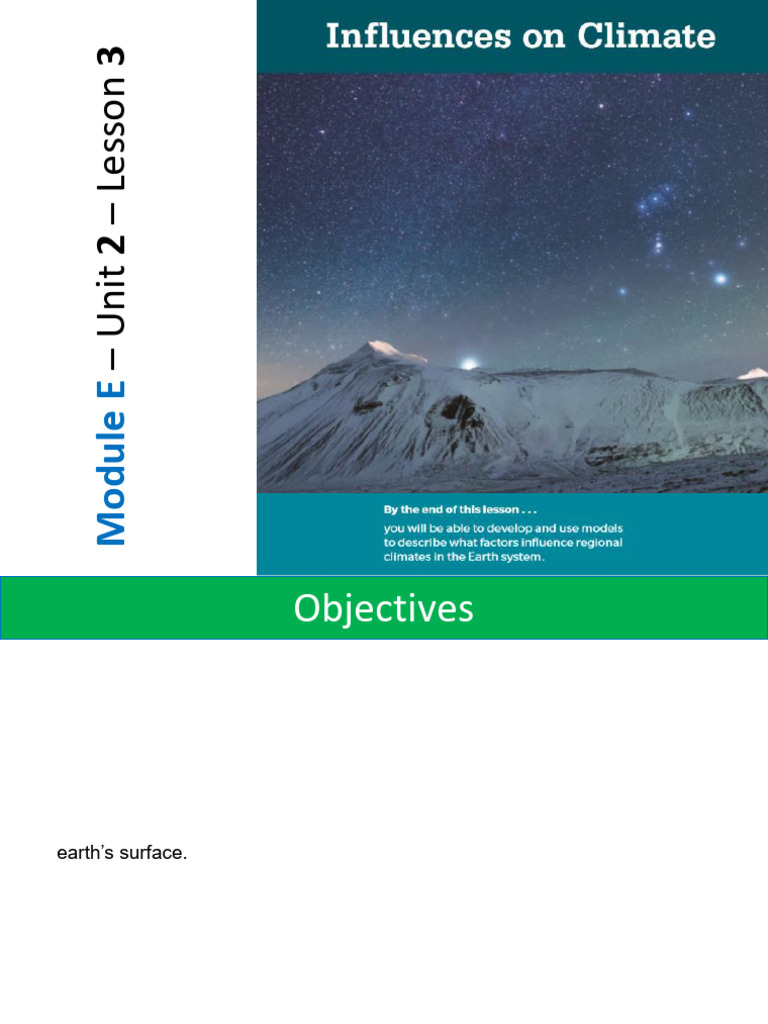 ME - U2 - L3 (Influences On Climate) PowerPoint | PDF | Climate | Earth