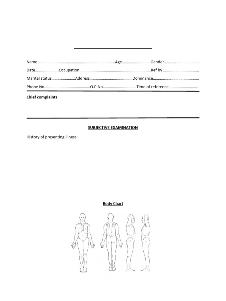 Ortho Assessement Form PDF | PDF