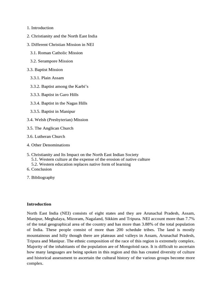 Brief History of Christianity in North East India | PDF | Protestantism ...