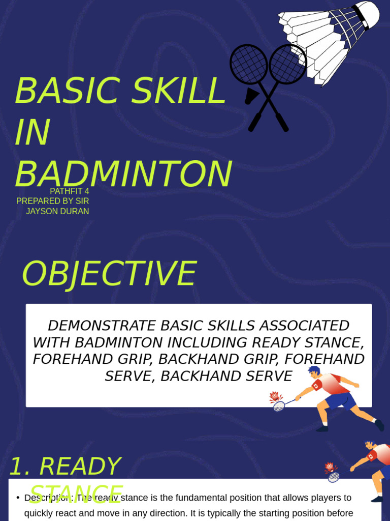 Week 2 Basic Skills in Badminton | PDF
