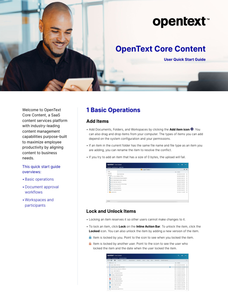 Opentext Core Content User Quick Start Guide | PDF | Icon (Computing ...