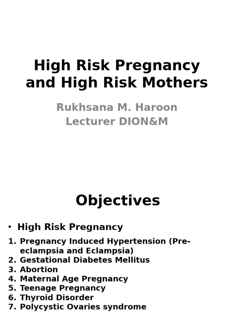 Unit 4 (B) High Risk Pregnancy and High Risk Mothers | PDF | Pregnancy ...