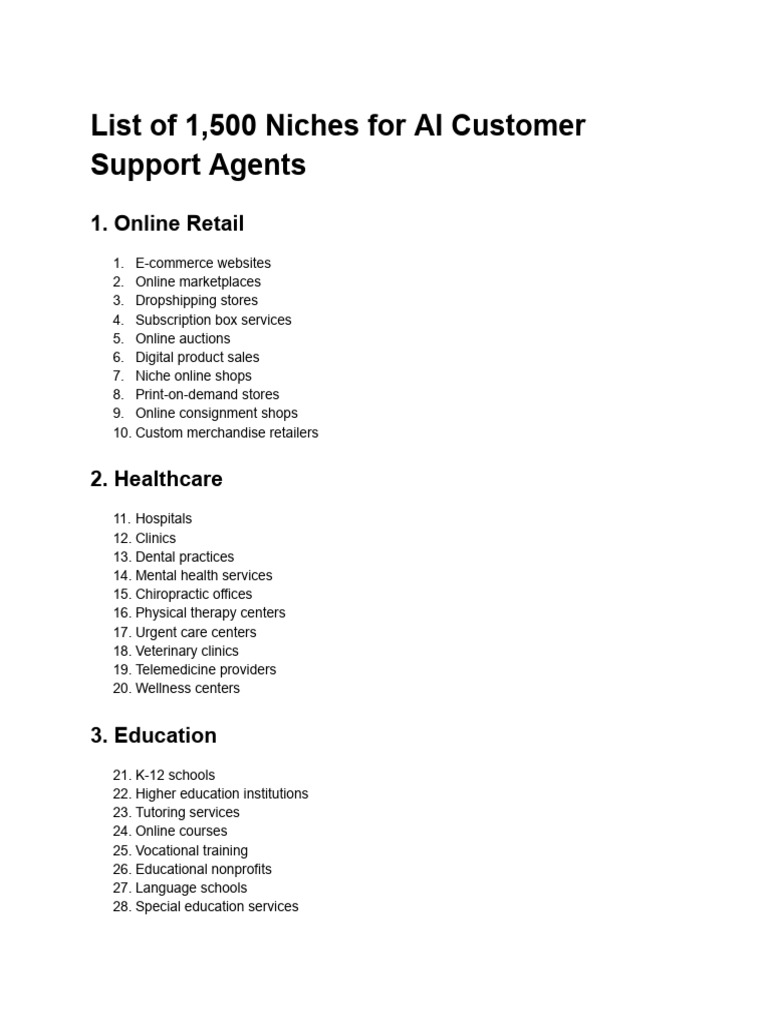AI Support Niches Guide | PDF | Augmented Reality | Internet Of Things