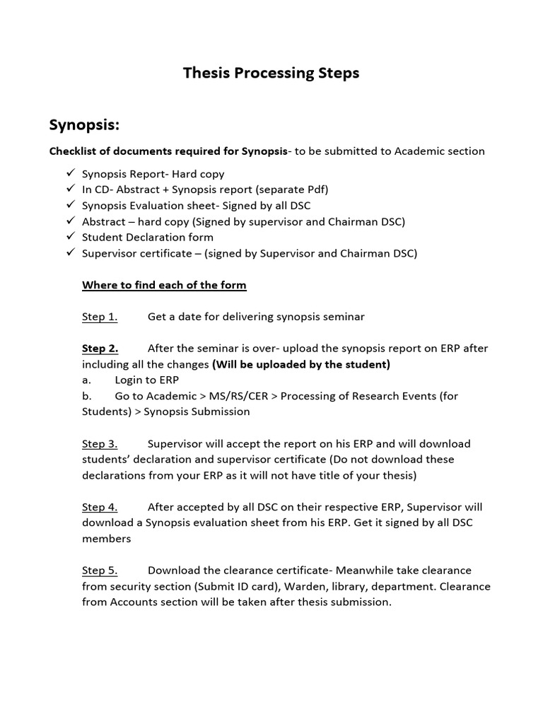 Thesis Processing Steps | PDF | Thesis | Higher Education
