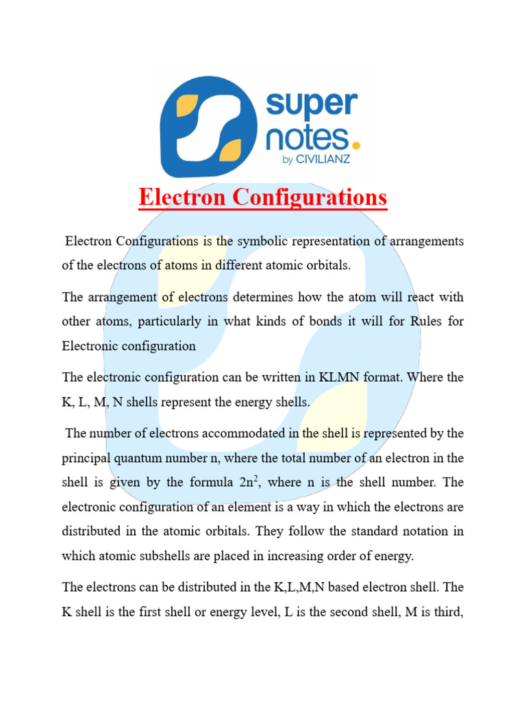 ELECTRONIC CONFIGURATIONS PART 1 & 2_50877014_2025_01_29_15_08 | PDF ...