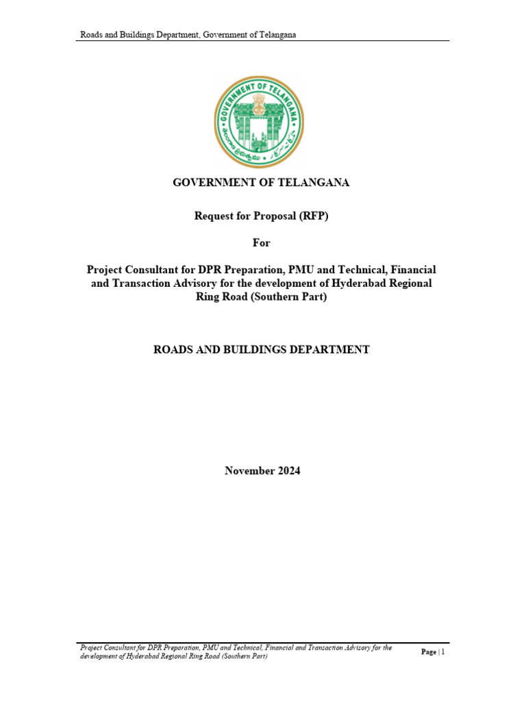 RFP Document Southern RRR | PDF | Legal Liability | Road