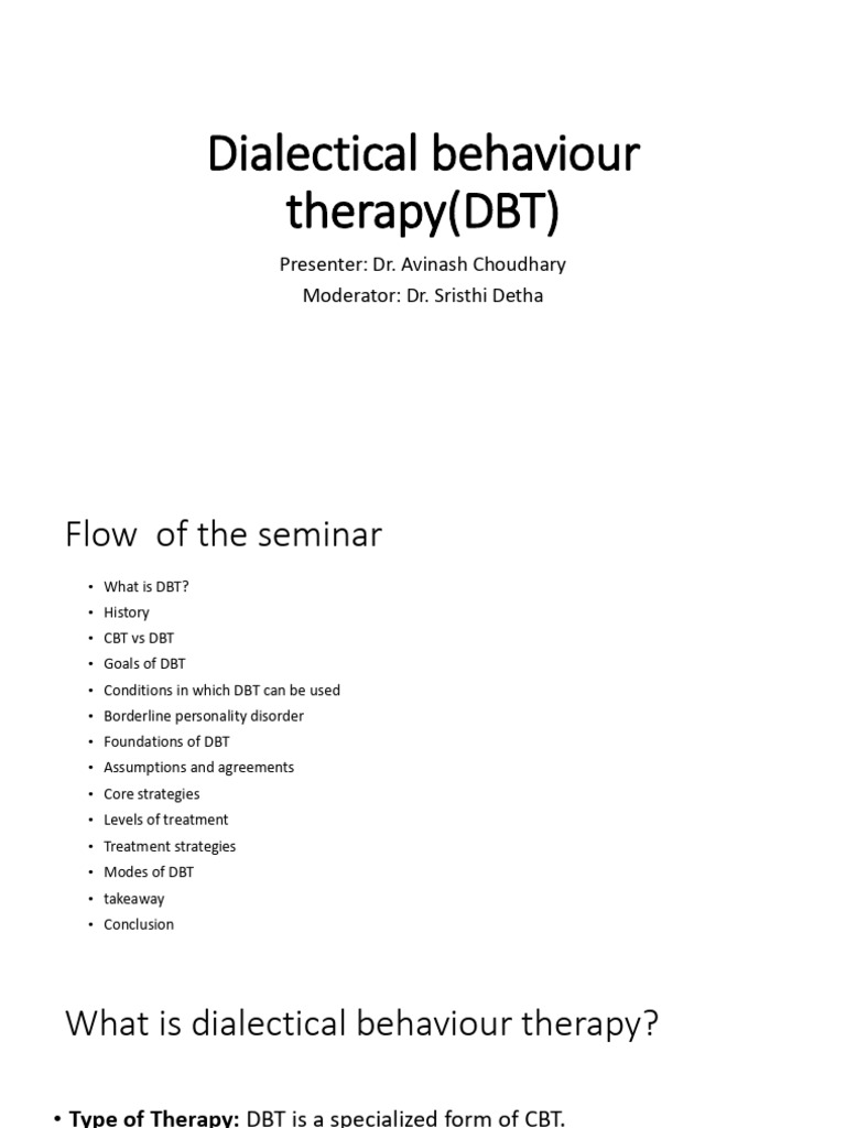 Dialectical Behaviour Therapy (DBT) . | PDF | Dialectical Behavior Therapy | Borderline ...