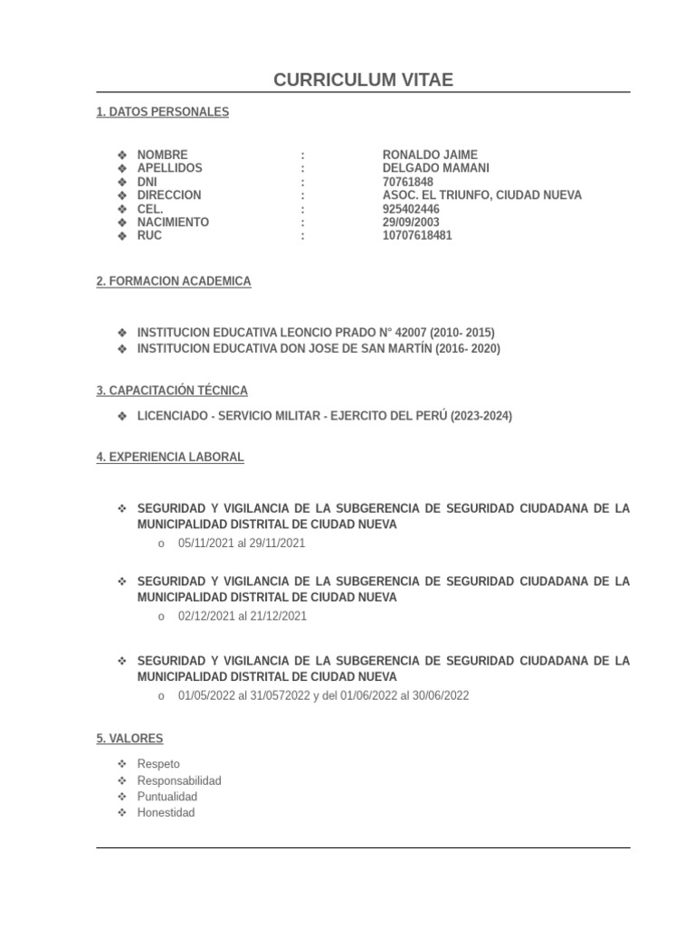 Curriculum Vitae Ronaldo-2 | PDF