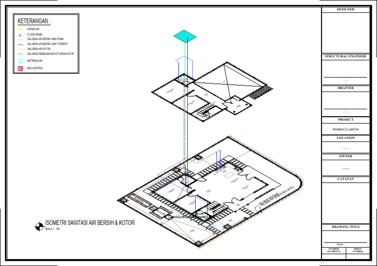 Isometri Sanitasi Rumah 2 Lantai | PDF