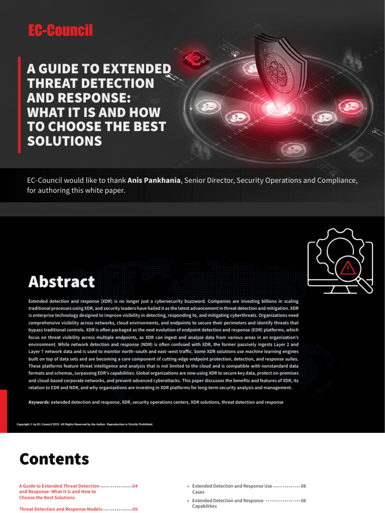 Guide To Xdr Solutions Pdf Security Computer Security