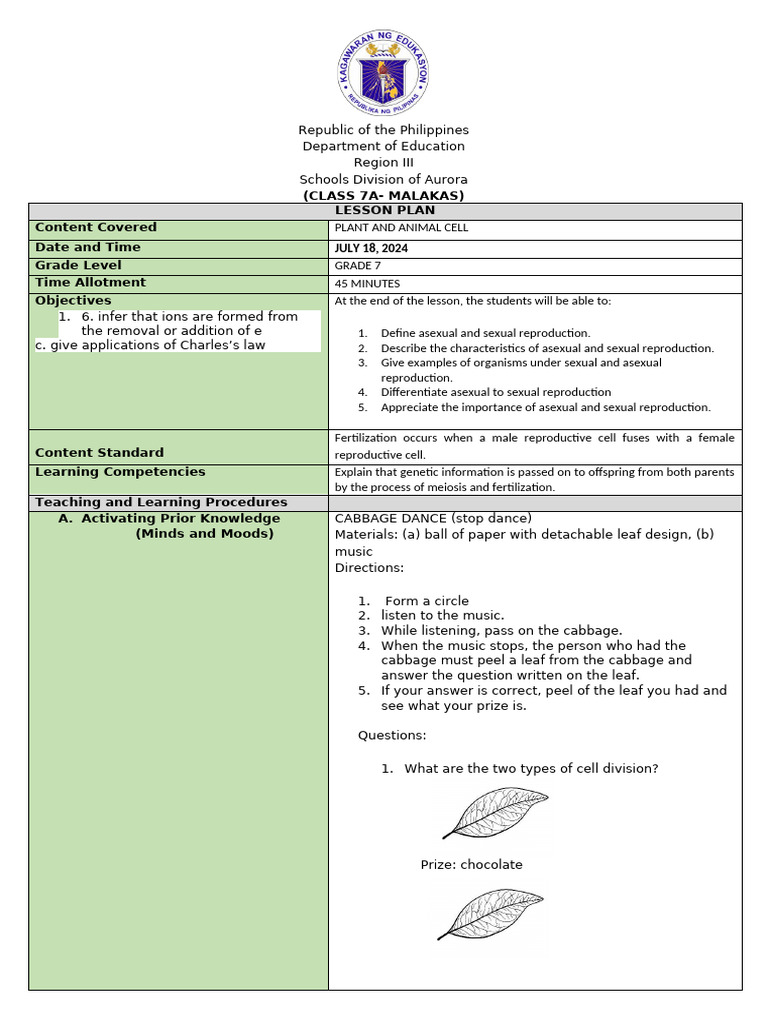 LP-CLASS-7A-MALAKAS | PDF | Reproduction | Sexual Reproduction