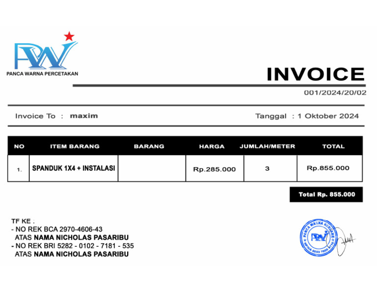 Invoice Spanduk | PDF