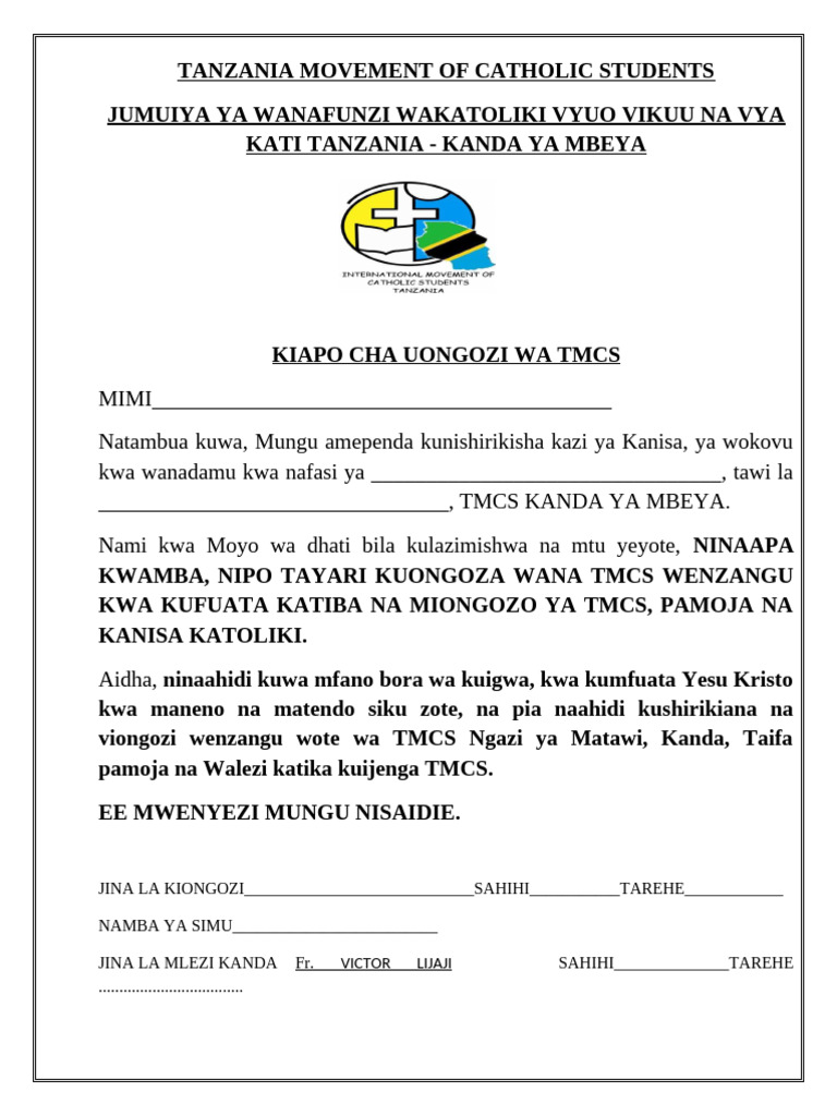Kiapo Cha Viongozi | PDF