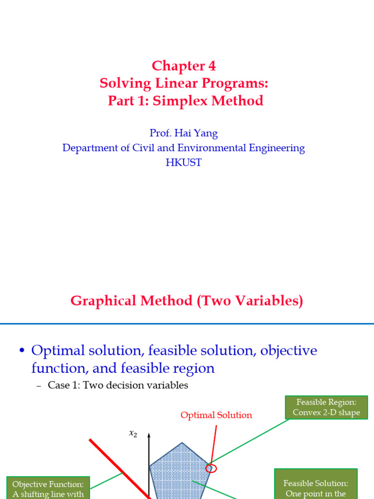 Chapter 4 - Solving Linear Programs Part 1 | PDF | Linear Programming | Mathematical Optimization