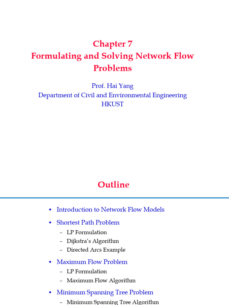 Chapter 7 - Formulating Network Problems | PDF | Discrete Mathematics | Mathematical Relations