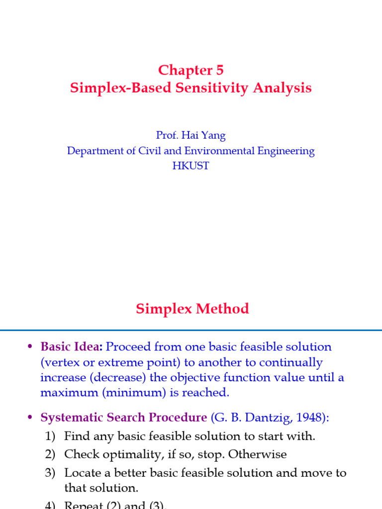 Chapter 5 - Sensitvity Analysis | PDF | Mathematical Optimization | Applied Mathematics