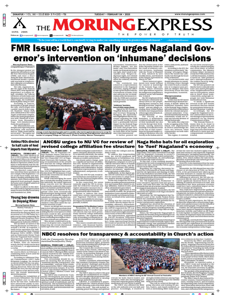 The Morung Express, February 4, 2025 | PDF | Prayer | Disciple ...