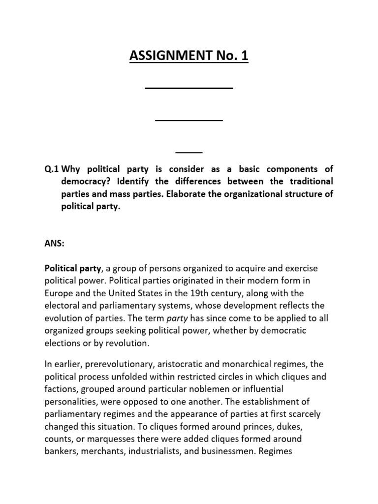 Political Parties: Structure and Types | PDF | Political Science