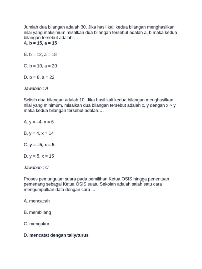 MID soal mtk kls 9 smp laspel | PDF