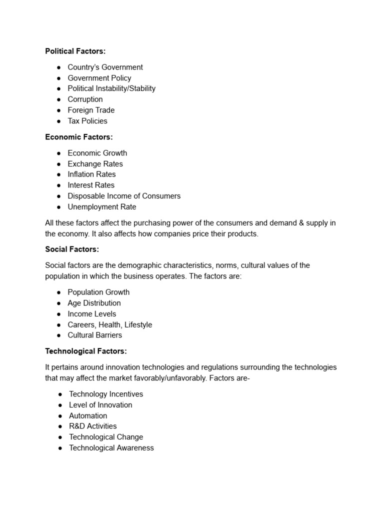 PESTLE Analysis | PDF | Economics | Economies