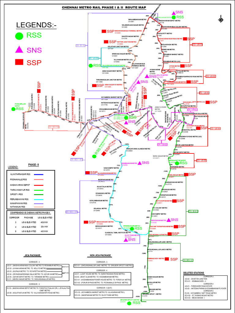 Phase-2 Alignment Line Map With Chainage & Distance | PDF | Passenger ...