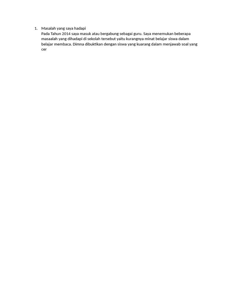 Masalah Yang Saya Hadapi | PDF